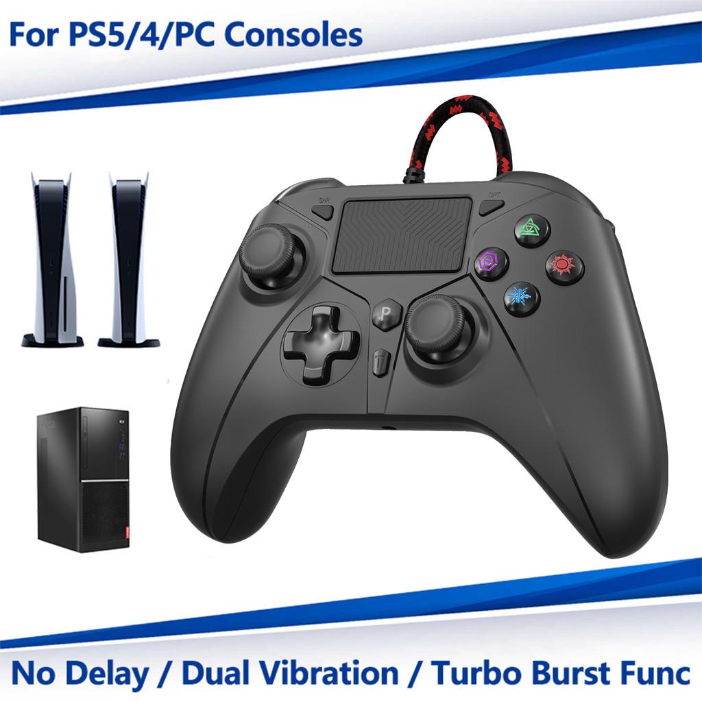 Jual Controller For Ps5/4/Pc Console Gamepad Wired Rocker Turbo Dual ...