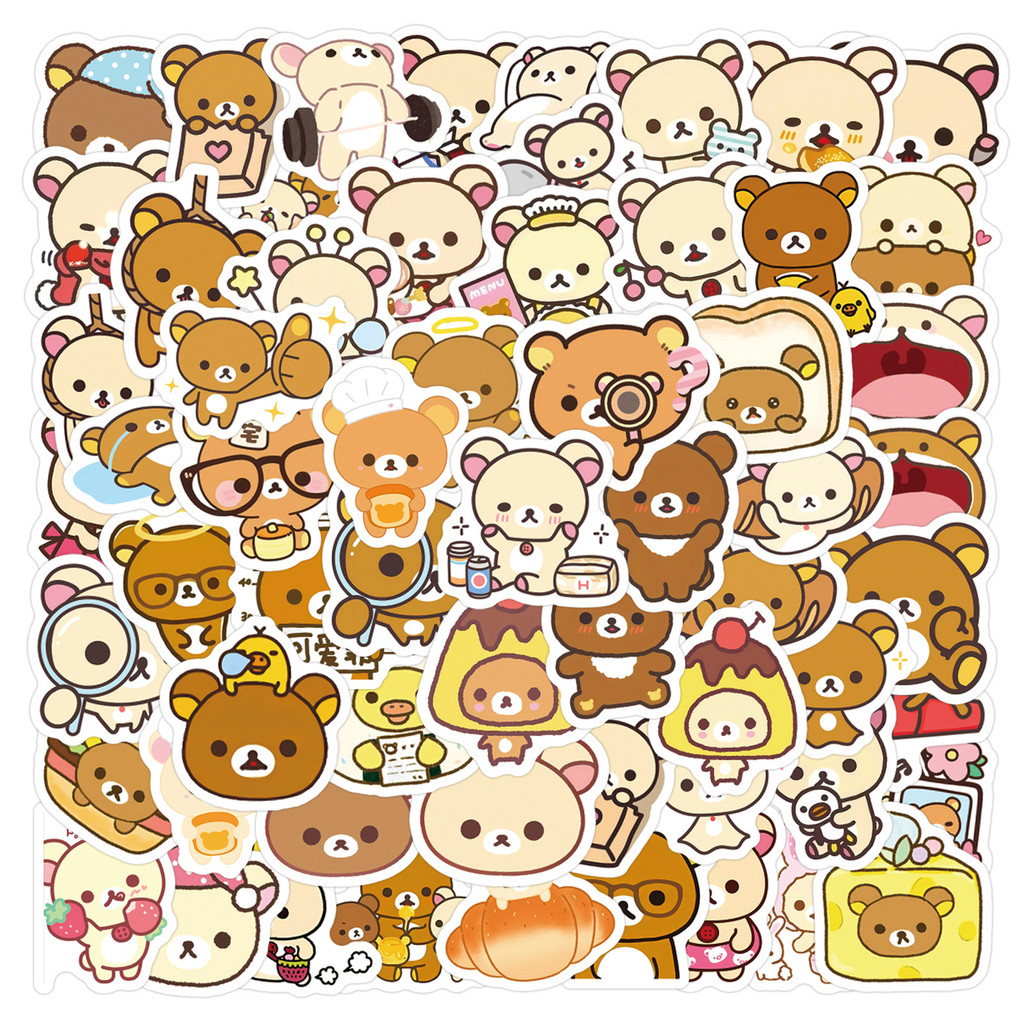 Jual 10/30/50/105PCS Cartoon Rilakkuma Graffiti Stickers Creative ...