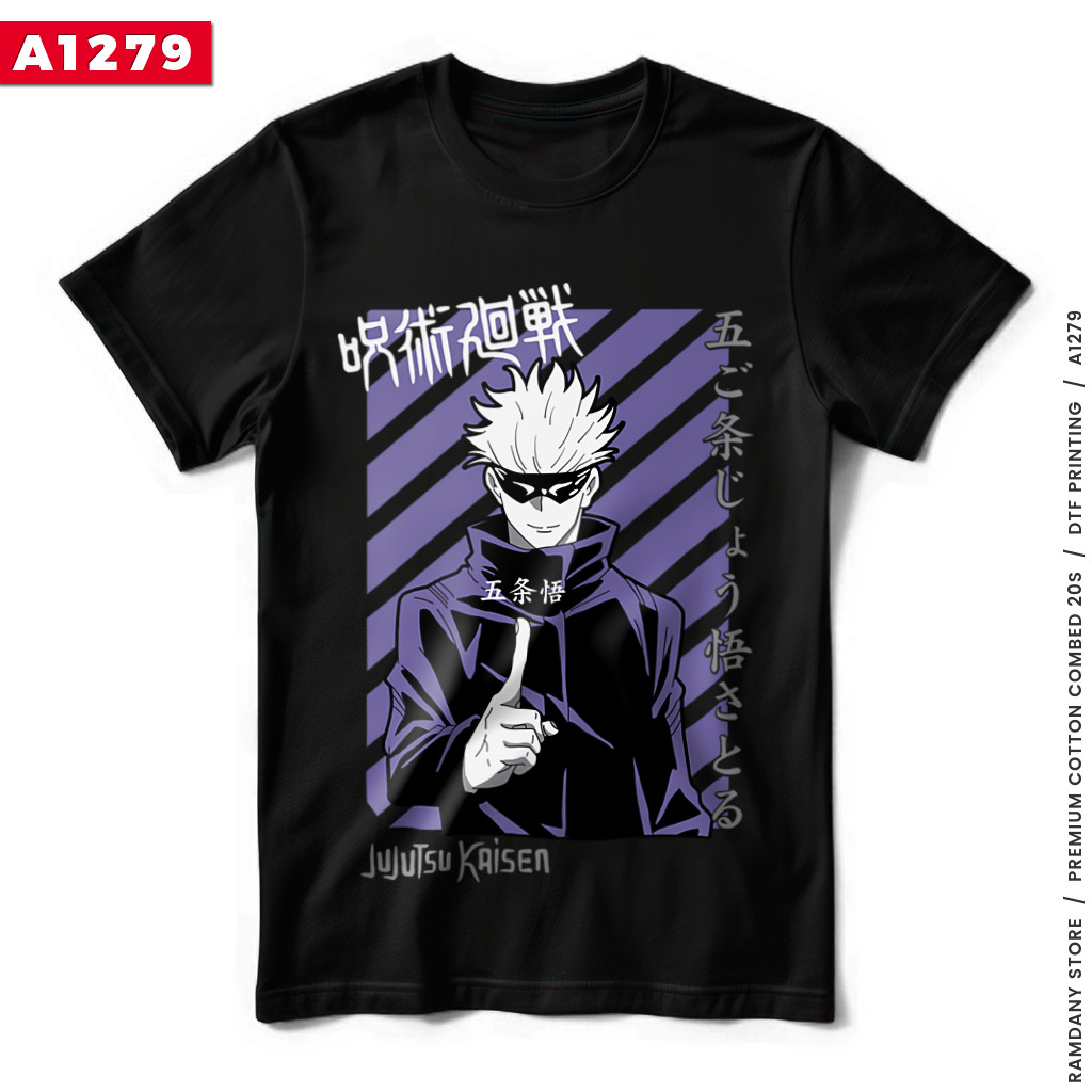 Jual Kaos Anime Jujutsu Kaisen - Gojo Satoru (A1279) | Baju Tebal ...