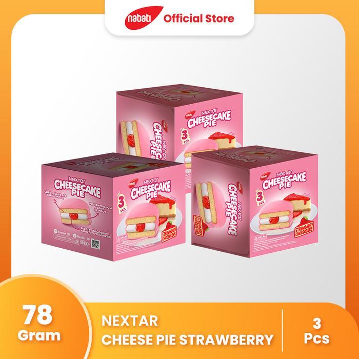 Jual idom- Nextar Cheesecake Pie Strawberry 78G - Paket Isi 3 | Shopee ...