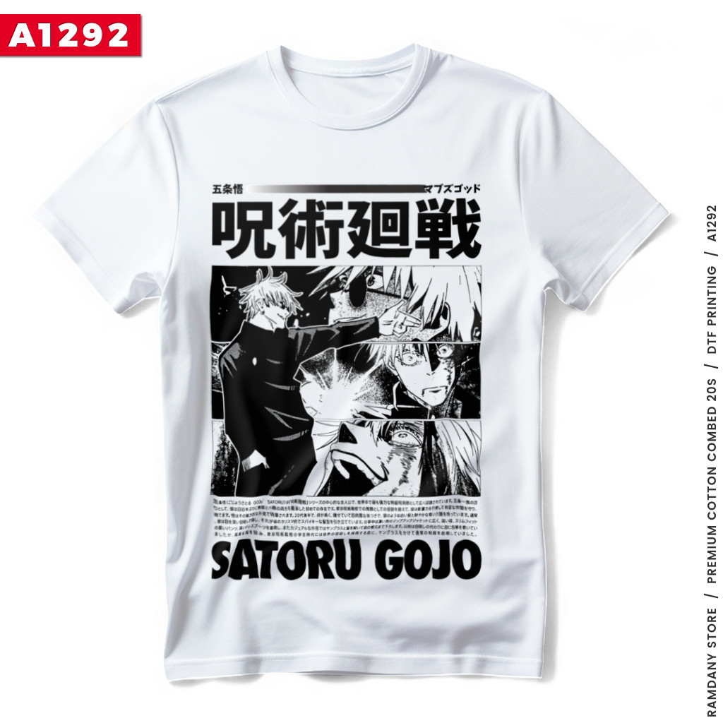 Jual Kaos Anime Jujutsu Kaisen - Gojo Satoru Streetwear (A1292) | Baju ...