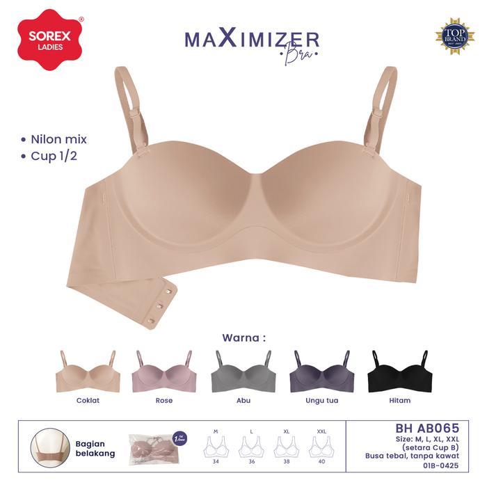Jual Sorex Maximizer Bra Tanpa Kawat Busa Tebal Push Up Kait 3 Cup B ...
