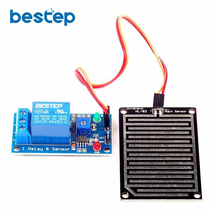Jual ototr- Sensor Hujan + Relay Module Detektor Air Hujan Raindrops ...