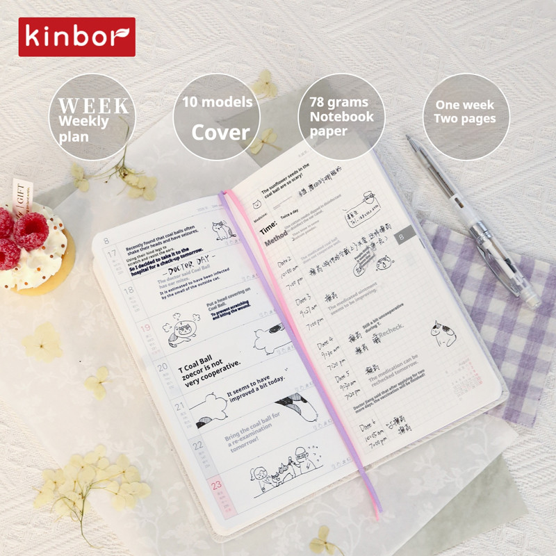 Jual 2026 Kinbor Weekly Planner Small Pocket Assorted Colors Daily Book ...