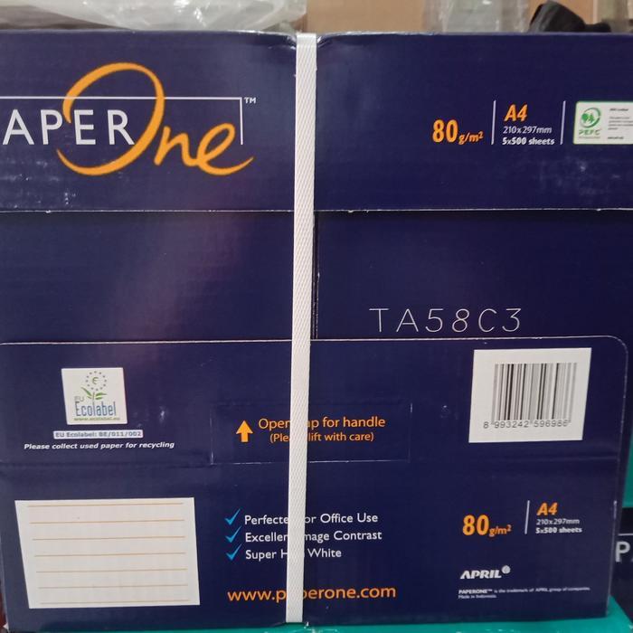 Jual ptbtr- Kertas Hvs Paperone F4 A4 A5 A6 1 Box 1 Dus Khusus Gojek Gosend Grab 75Gr 80Gr ...