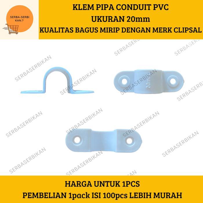 Jual KLEM PIPA LISTRIK CONDUIT PVC UKURAN 20mm MIRIP CLIPSAL | Shopee ...