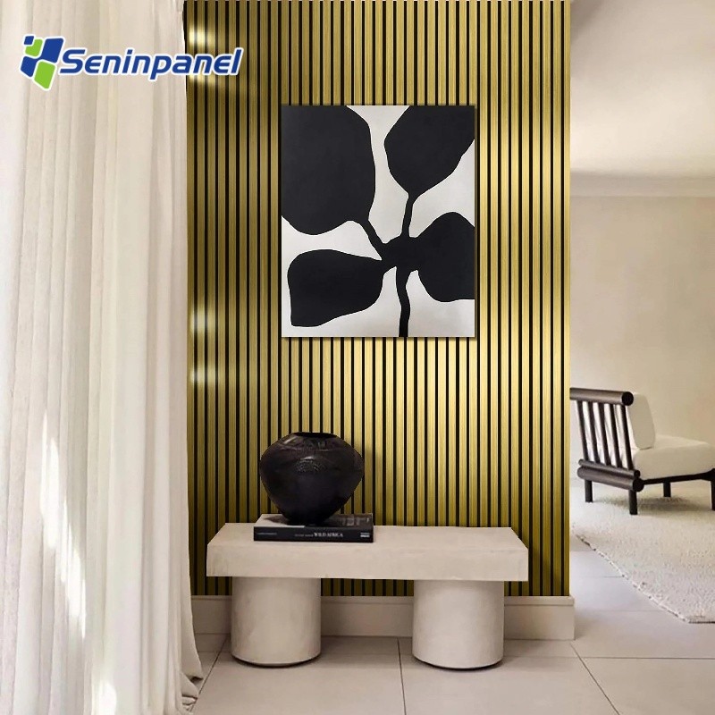 Jual Seninpanel Acoustic Wood Slat Wall Panel Removable 3D Black Slat ...