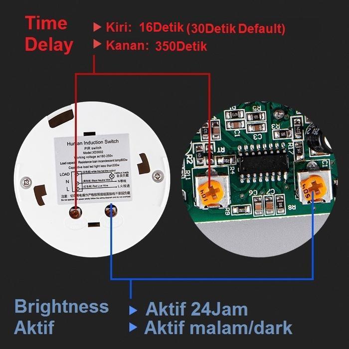 Jual SAKLAR LAMPU SENSOR GERAK PIR SWITCH OTOMATIS MOTION DETECTOR ...