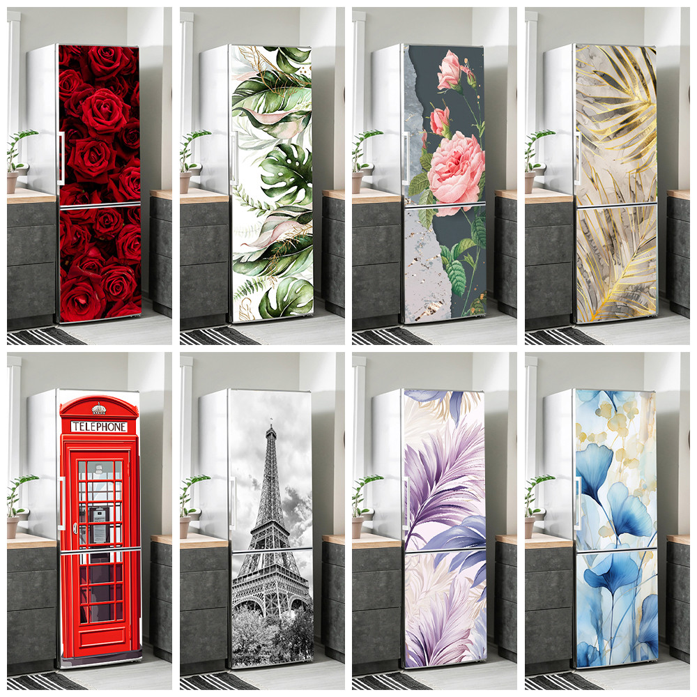 Jual Romantic Flowers Refrigerator Sticker Plain Wallpaper Removabke ...