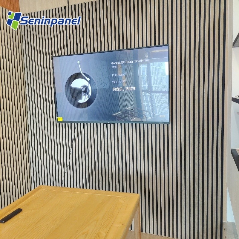 Jual seninpanel Modern Style Polyester Fiber Wood Strips Acoustic ...