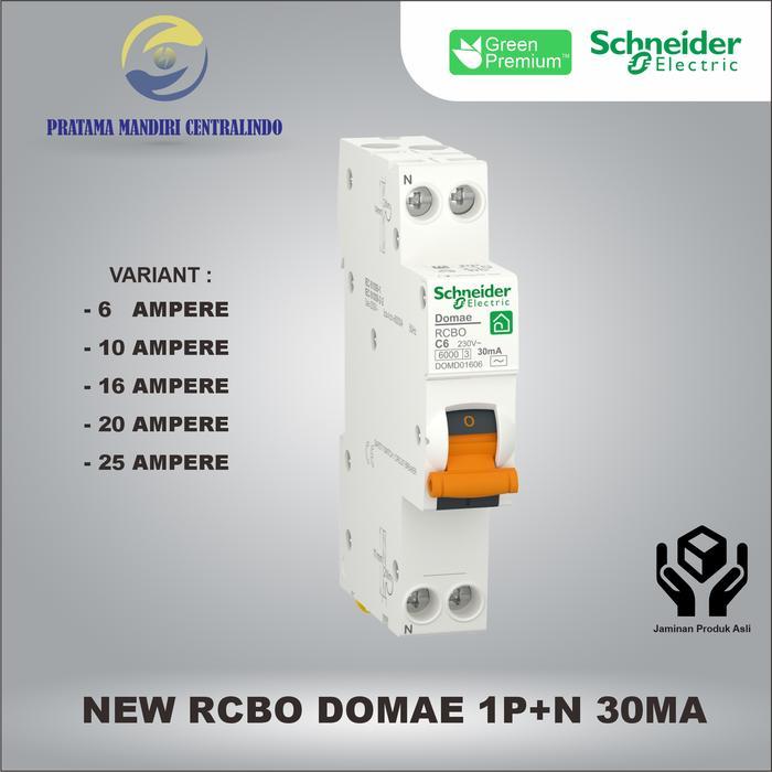 Jual New Rcbo Slim Domae 1P+N 30Ma Original Schneider - 6A10A16A20A25A ...
