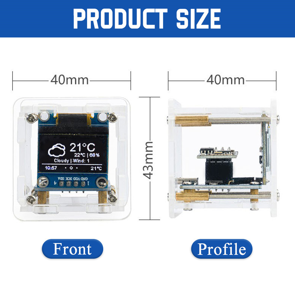 Jual ESP8266 MINI Weather Clock WIFI Digital Clock DIY Soldering Kit ...