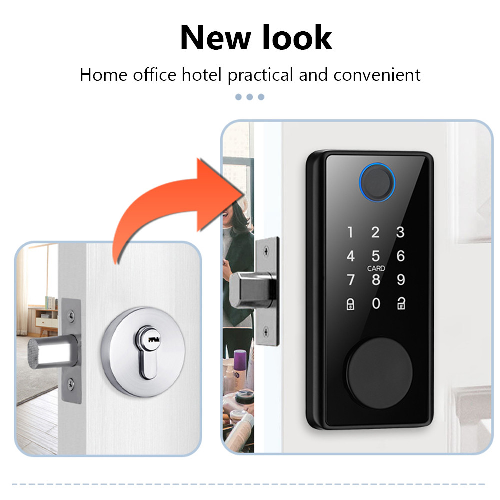 Jual Tuya App Smart Deadbolt Locks Entry Front Door Keyless Fingerprint ...