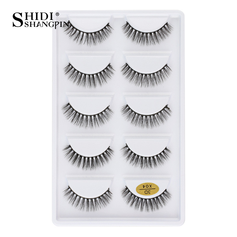 Jual 3/5 Pairs Hot Sale Natural Long 3D Mink Lashes Soft Short Faux Cils Handmade Fake Lashes ...