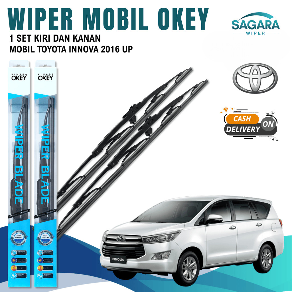 Jual Wiper Blade Toyota Innova 2016-Sekarang Rangka Besi Pembersih Kaca ...