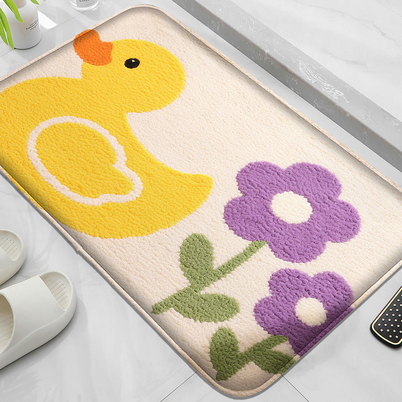 Jual Yellow Duck Floor Mat, Absorbent Small Carpet, Toilet Seat Mat ...