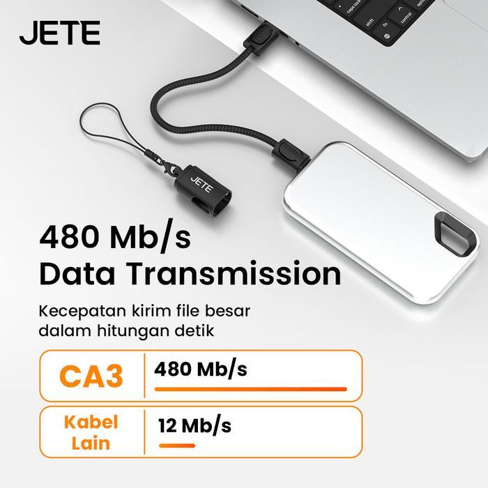 Jual Kabel Data JETE CA3 Kabel Charger Keychain USB Type C to C 65W ...