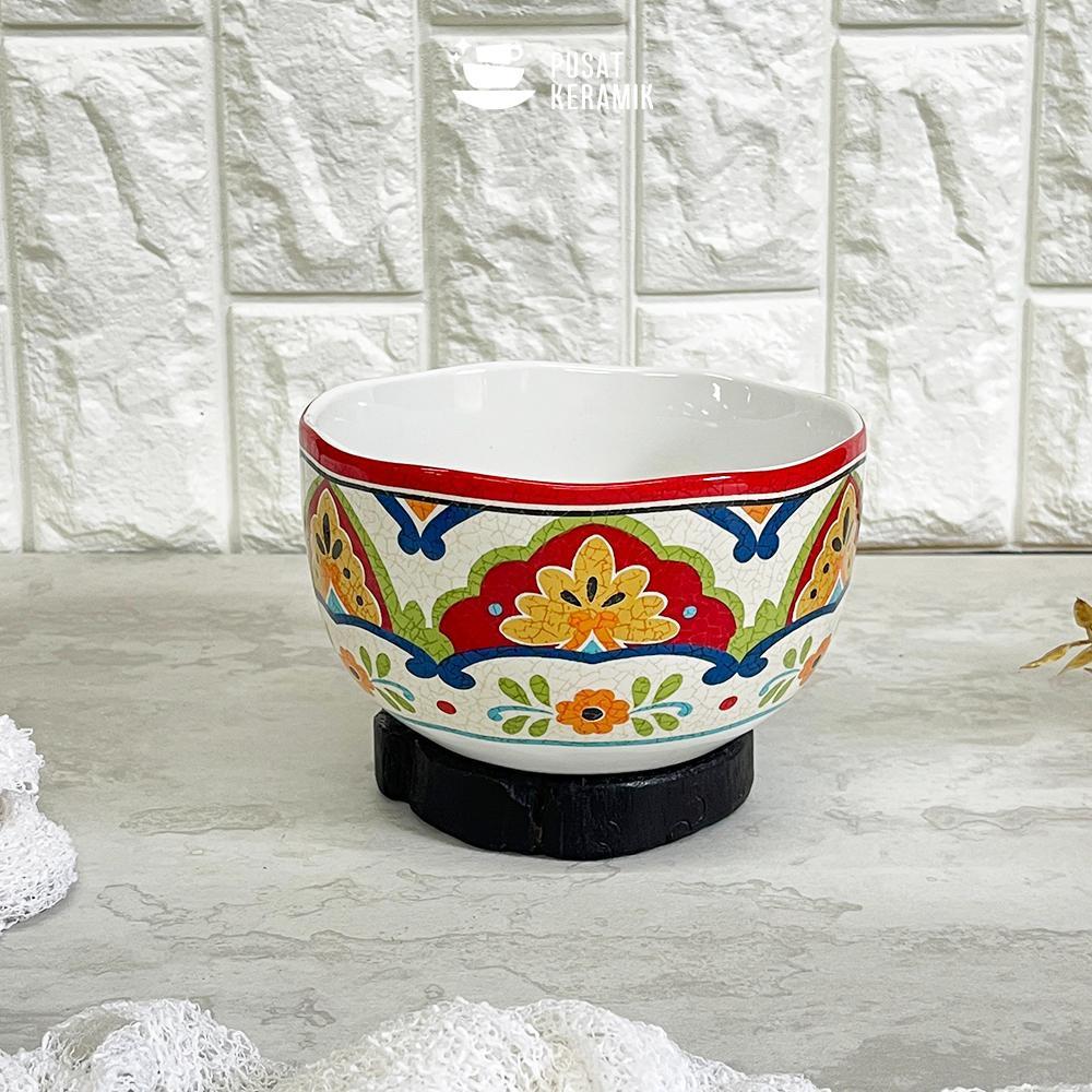 Jual Mangkok Keramik El centro Red Rim ( isi 1 ) | Shopee Indonesia