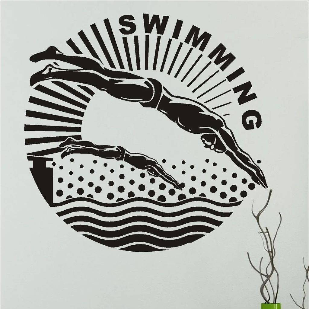 Jual Swim Wall Sticker Car Swimmer Decal Swimming Posters Vinyl Wall ...