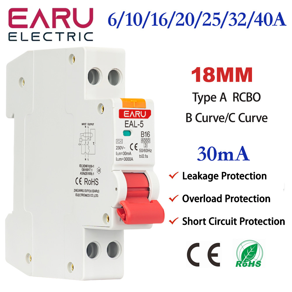 Jual Rcbo Type A Residual Automatic Circuit Breaker 1P+N 2P 6A 10A 16A ...