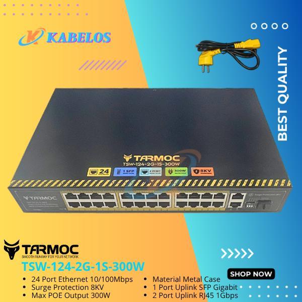 Jual Tarmoc TSW-124-2G-1S-300W Switch POE HUB CCTV IP CAMERA 24 PORT 10 ...