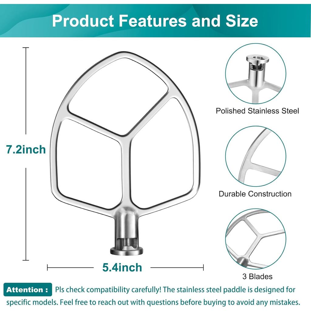 Jual Flat Beater For Kitchenaid 5-6 Quart Bowl-Lift Stand Mixer ...