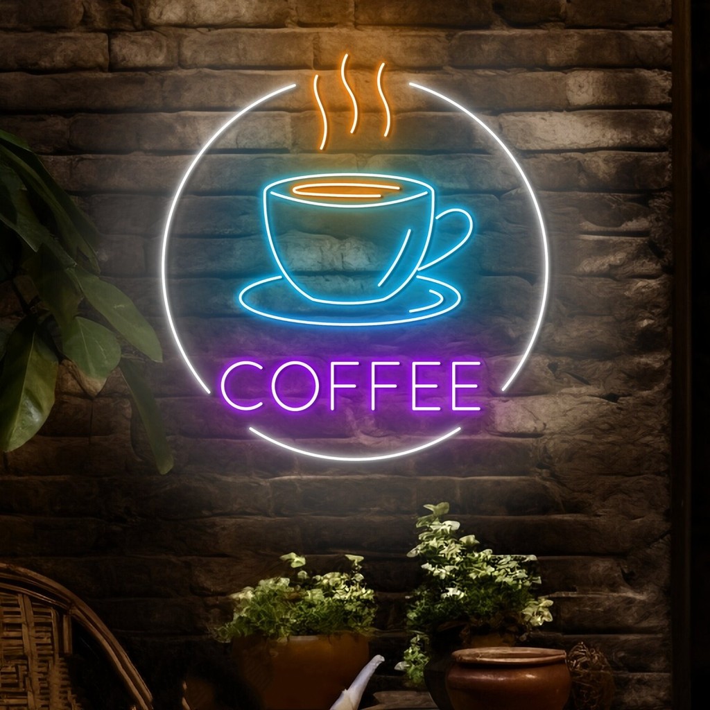 Jual Coffee Shop Open Led Sign Custom Neon Sign Coffee Shop Wall Decor ...
