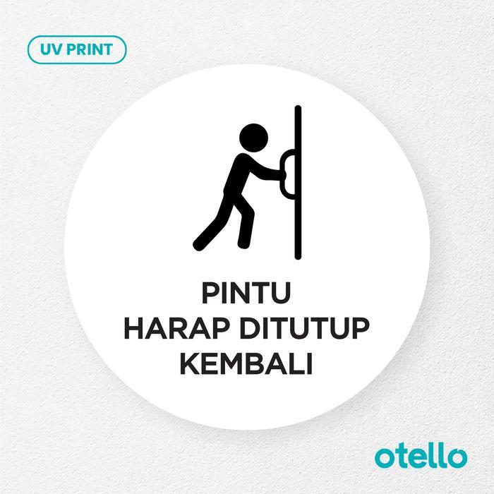Jual New- Pintu Harap Ditutup Kembali Signage Board Akrilik Tempel ...
