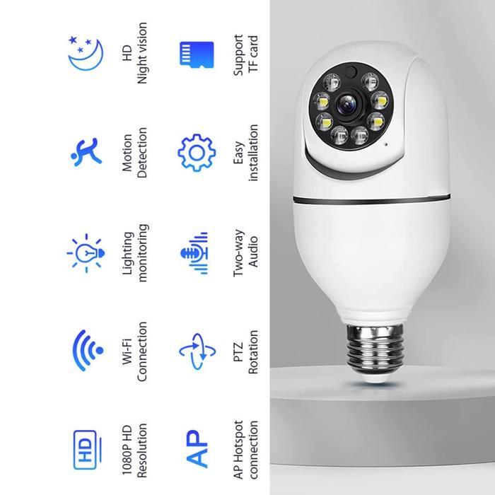 Jual KAMERA CCTV V380 BOLA LAMPU LENSA WIFI 1080P WIRELESS NIGHT VISION ...