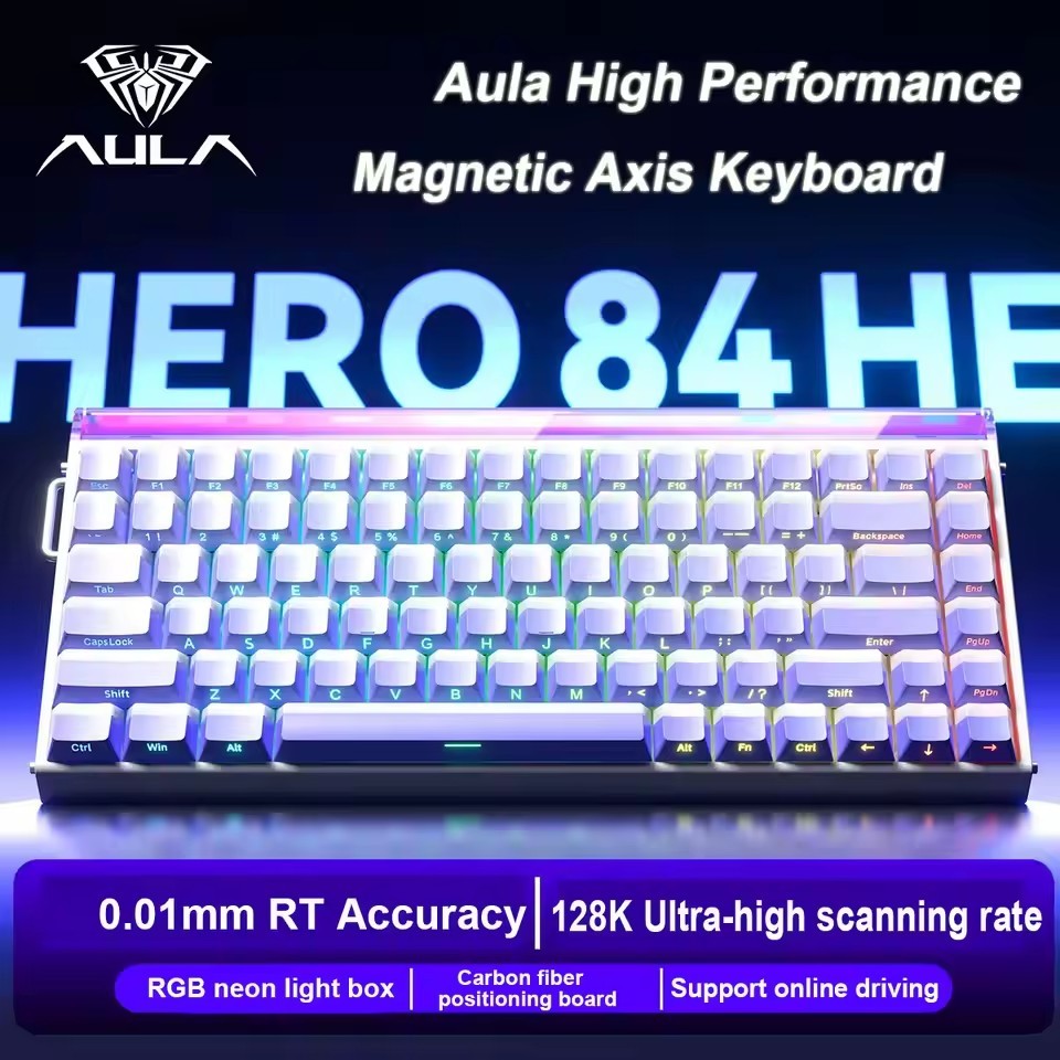 Jual AULA HERO 84 HE Wired Mechanical Keyboard Music Rhythm RGB Backlit ...