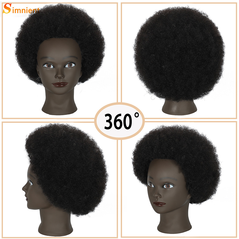 Jual 8 Inch 100% Human Hair Afro Mannequin Head Traininghead Styling ...