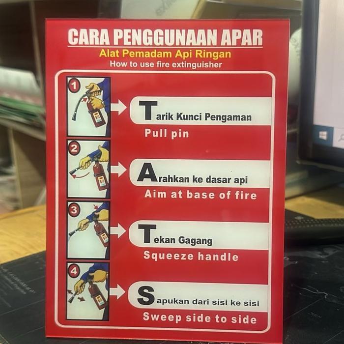 Jual News SIGN AKRILIK Cara penggunaan Apar ukuran 15cm x 20cm dan 20cm ...