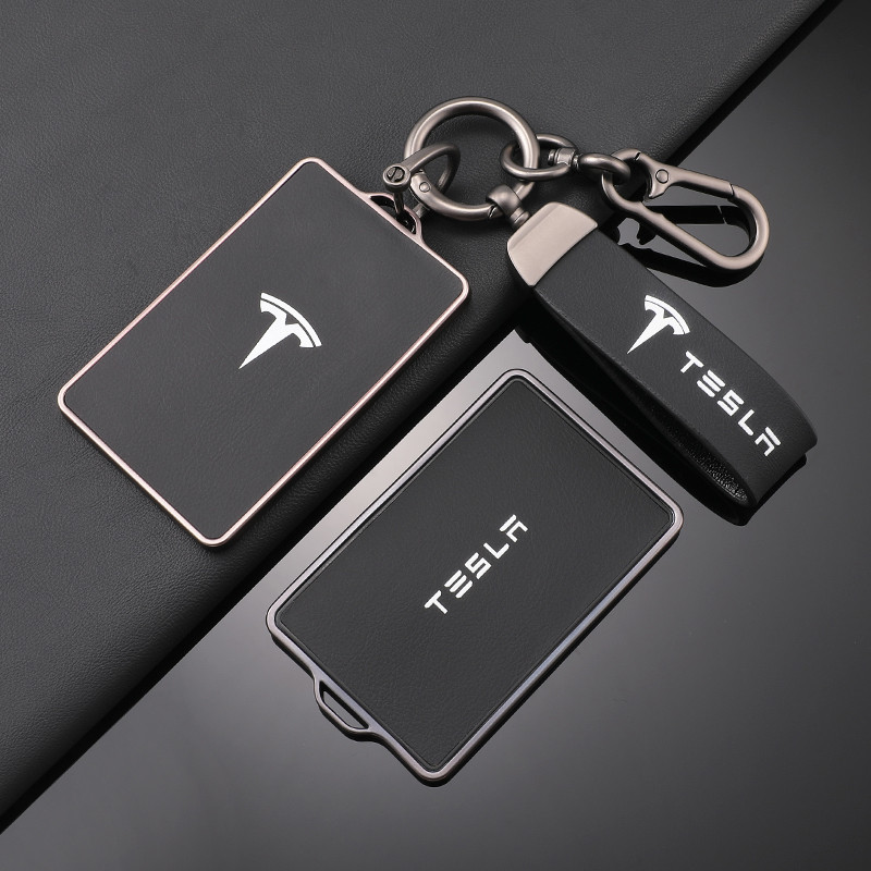 Jual IMPORT TPU Leather Car NFC Key Case Shell Cover Fob For Tesla ...