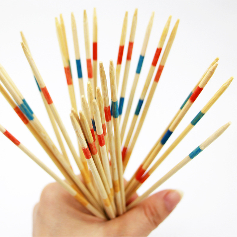 Jual 1 Set Traditional Mikado Spiel Pick Up Sticks With Box Multiplayer ...