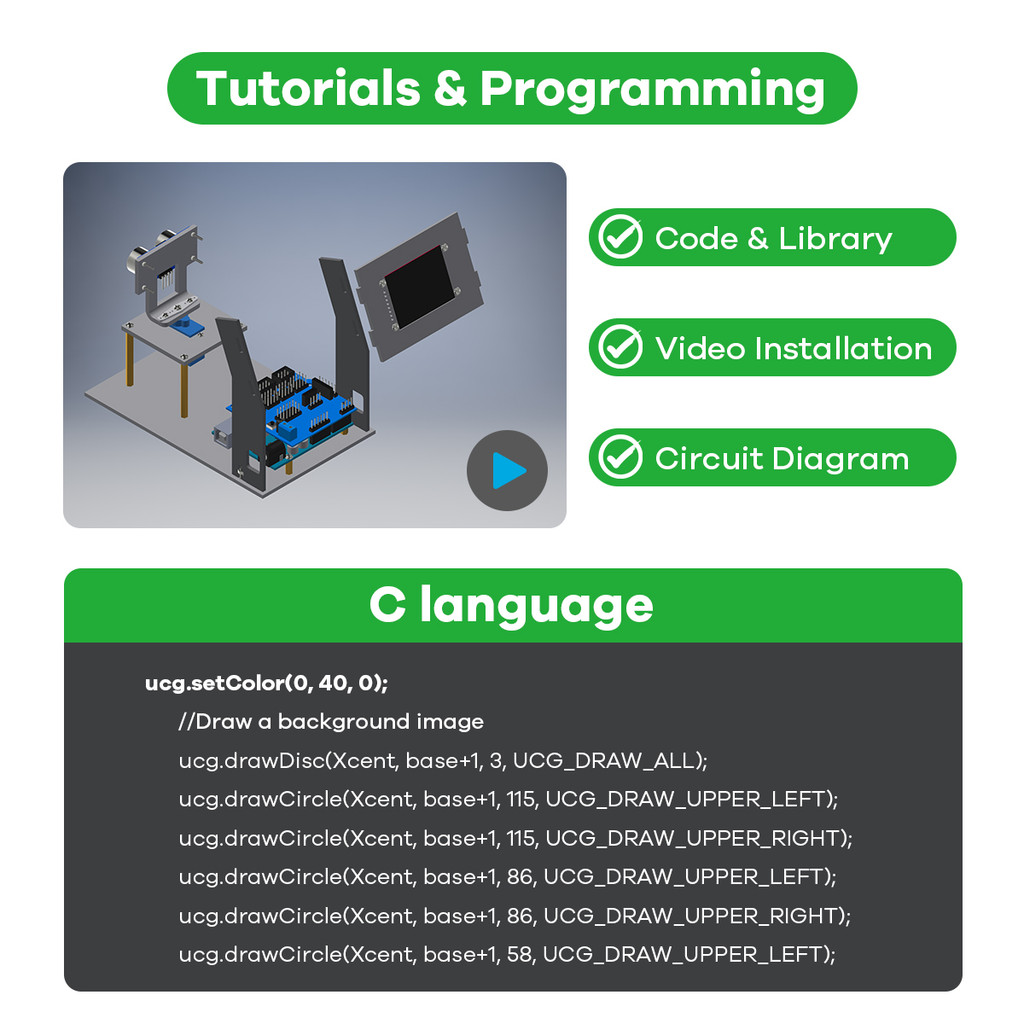 Jual LAFVIN Simulation Ultrasonic Radar Sensor Module for Arduino DIY ...