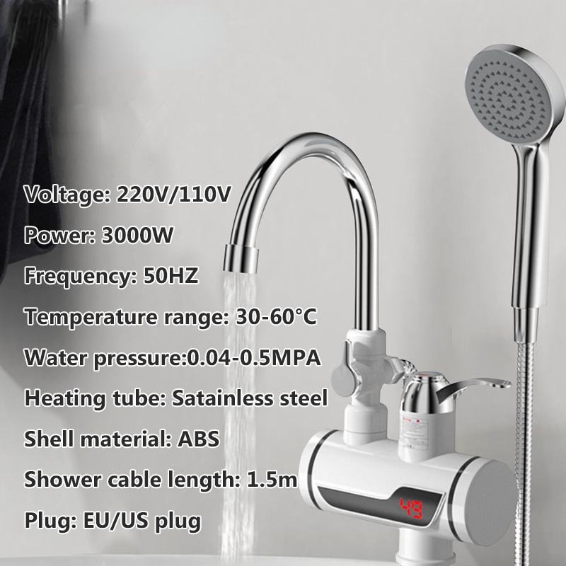 Jual - Electric Instant Hot Water Faucet Water Heater Fast Heating With Led | Shopee Indonesia