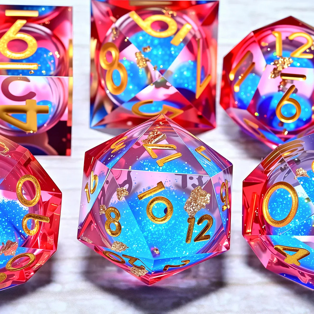 Jual DND Resin Dice 7-Piece Set for Dungeons and Dragons DND 5e RPG ...