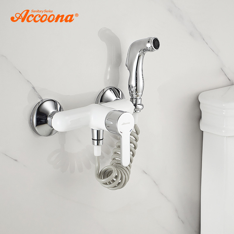 Jual Accoona Bidets Faucet White Toilet Cleaner Set Shower Spray Bidet ...