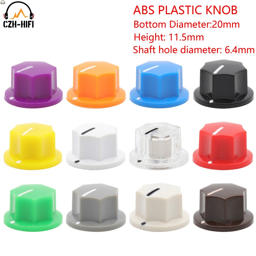 Jual 10Pcs 19X12Mm Abs Plastic Set Pointer Knob Button Cap For Guitar ...