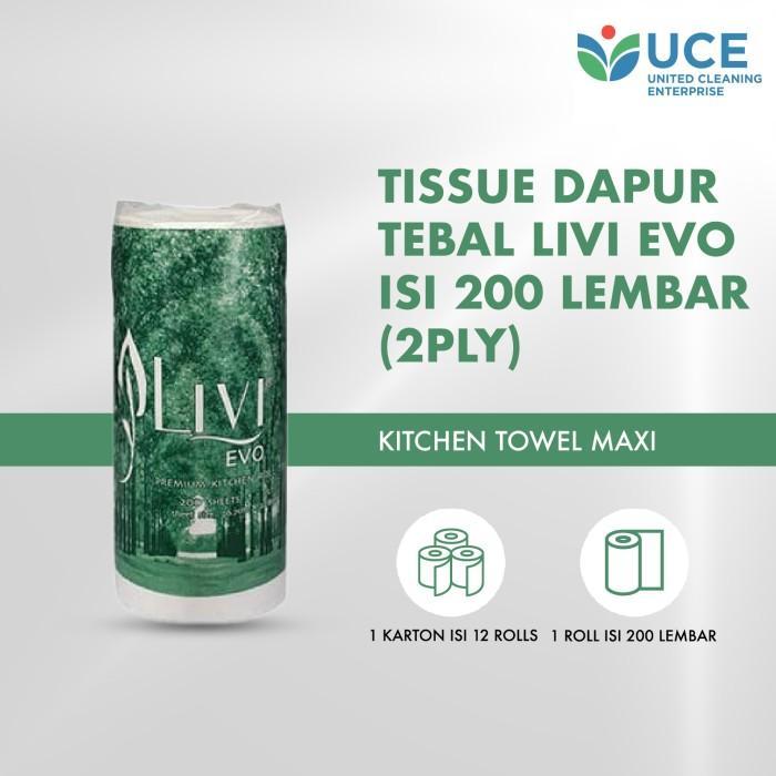 Jual BERKUALITAS Tissue Dapur Tebal LIVI EVO Kitchen Towel Maxi isi 200 ...