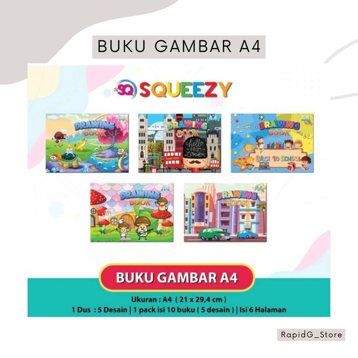 Jual yf6l- 1 Pack Isi 10 Pcs Buku Gambar Drawing Book A4 Isi 6 Lembar ...