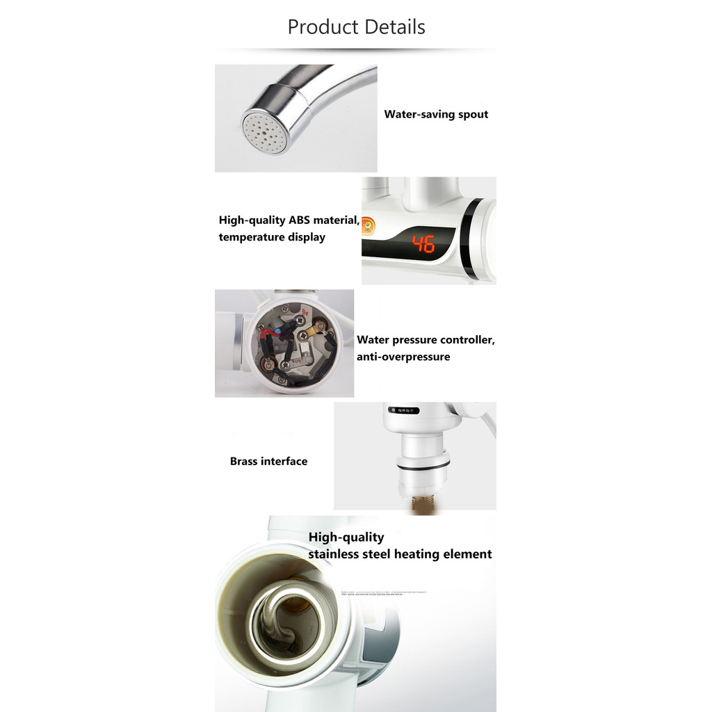 Jual - Electric Instant Hot Water Faucet Water Heater Fast Heating With Led | Shopee Indonesia