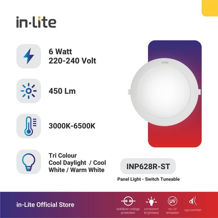 Jual InLite LED Lampu Panel 3 Warna INP628R Switch Tuneable 6 watt ...