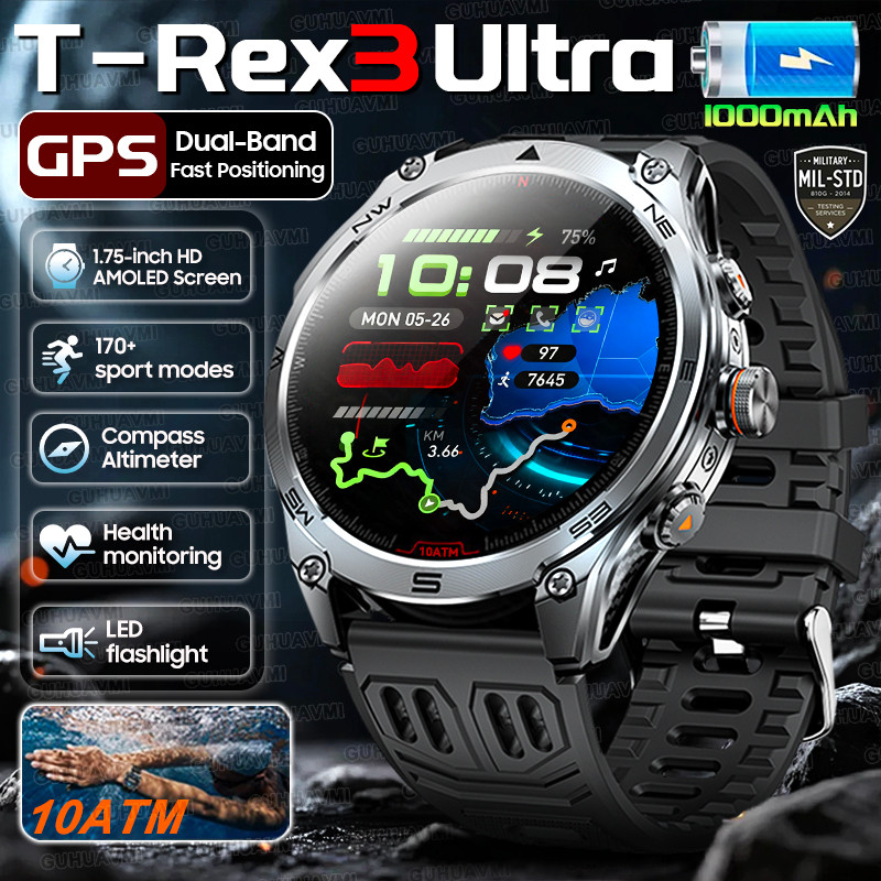 Jual 2025 New Military T-Rex 3 Ultra Gps Smart Watch 1000Mah Battery ...