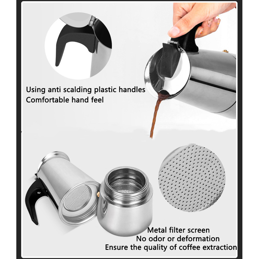 Jual 2/4/6/9 /12 cup mocha pot coffee machine espresso cup electric ...