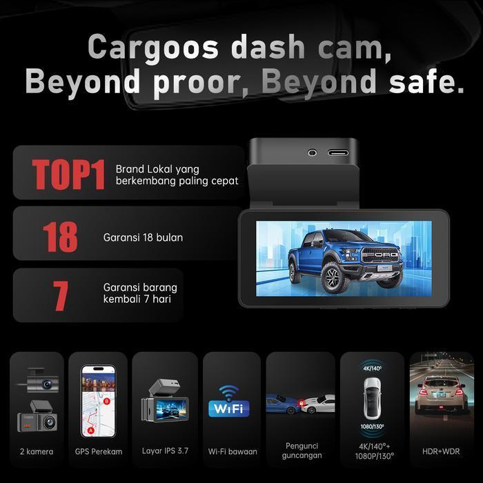 Jual CARGOOS MIRAI 2C DASHCAM 4K + 1080P GPS WIFI G-SENSOR LOOP ...