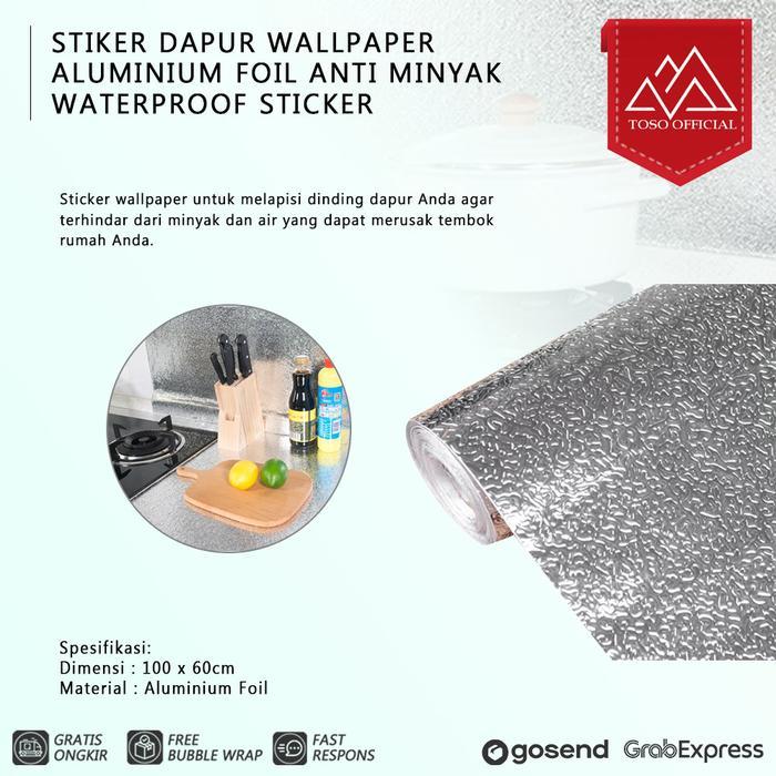 Jual STIKER DAPUR WALLPAPER ALUMINIUM FOIL ANTI MINYAK WATERPROOF ...