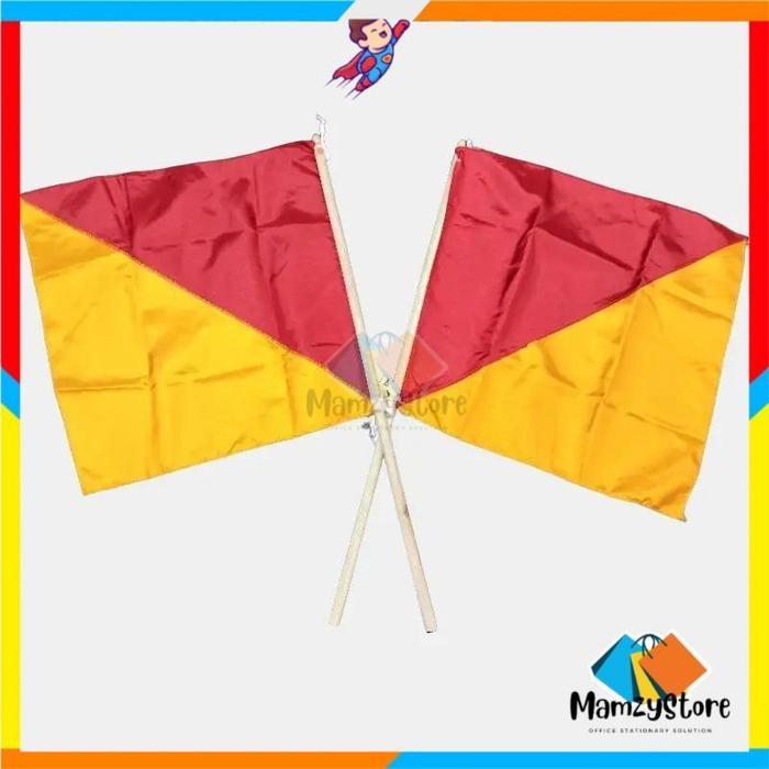 Jual Sepasang(2 bendera + 2 tongkat) Bendera Semapur Semaphore Bendera ...