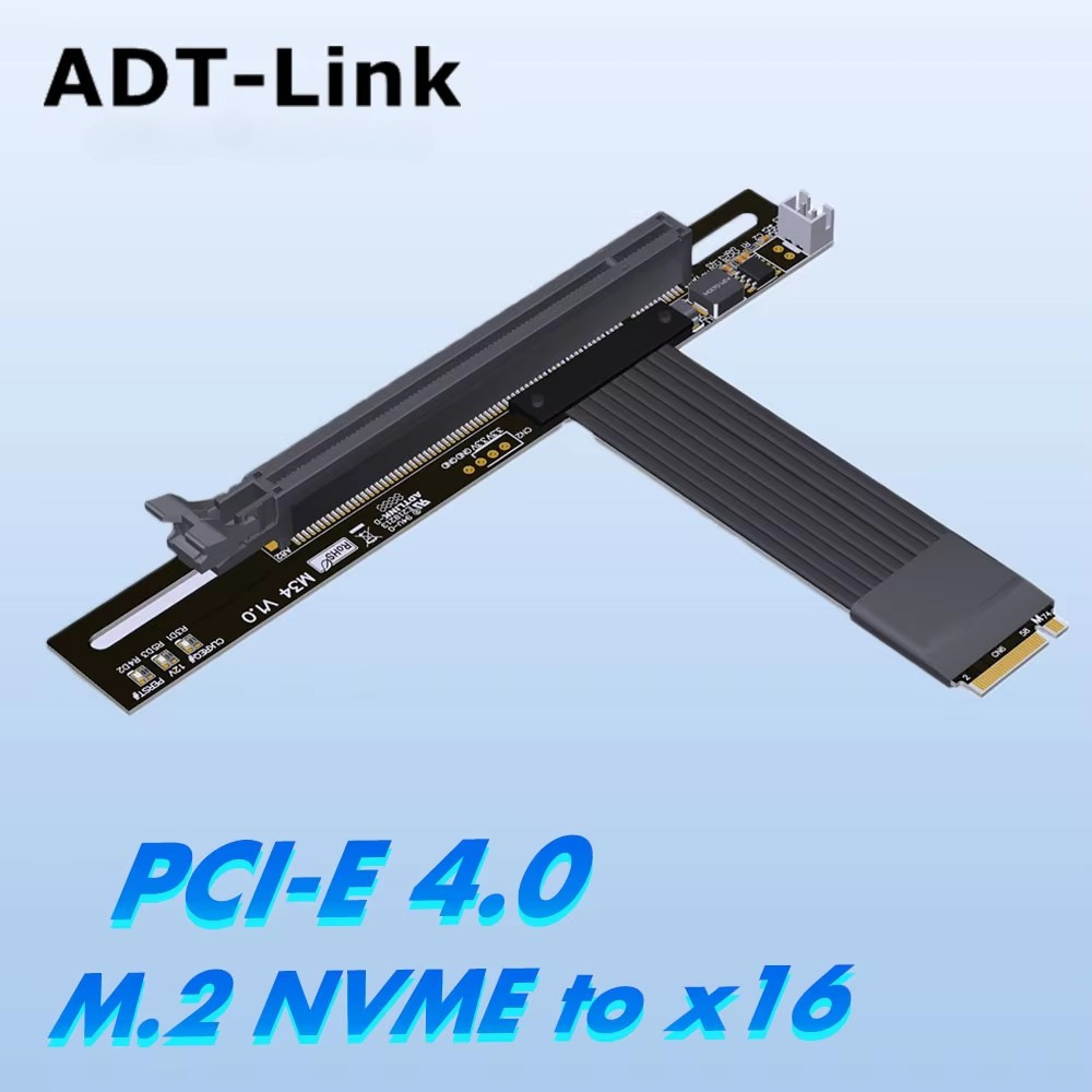 Jual Adt Pcie X4 4.0 M.2 Ngff Nvme To X16 Riser Adapter For Pcie X16 ...