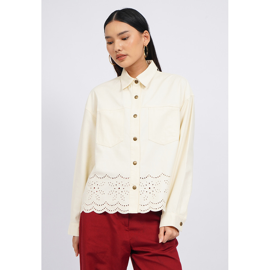 Jual Et Cetera Eyelet Long Sleeve Jacket ECRU | Shopee Indonesia